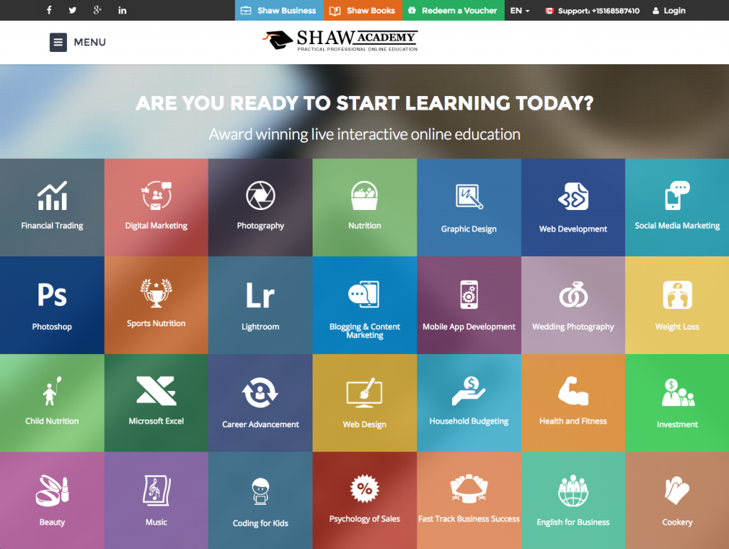 WEB制作者の英語習得への第一歩に！Shaw Academyで通常価格より97%OFFでWEB系授業が受けられる！ | バンクーバーのうぇぶ屋